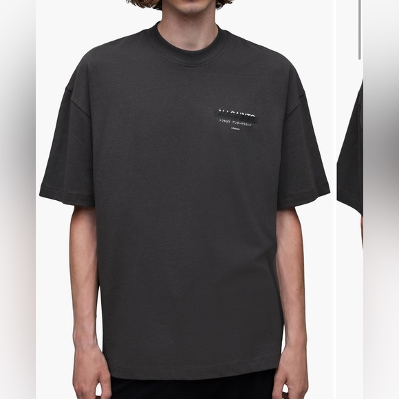 All Saints | Shirts | All Saints Redact Mock Neck Graphic Tshirt | Poshmark